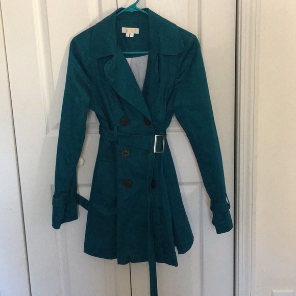 XOXO | Jackets & Coats | Turquoise Trench Coat | Poshmark